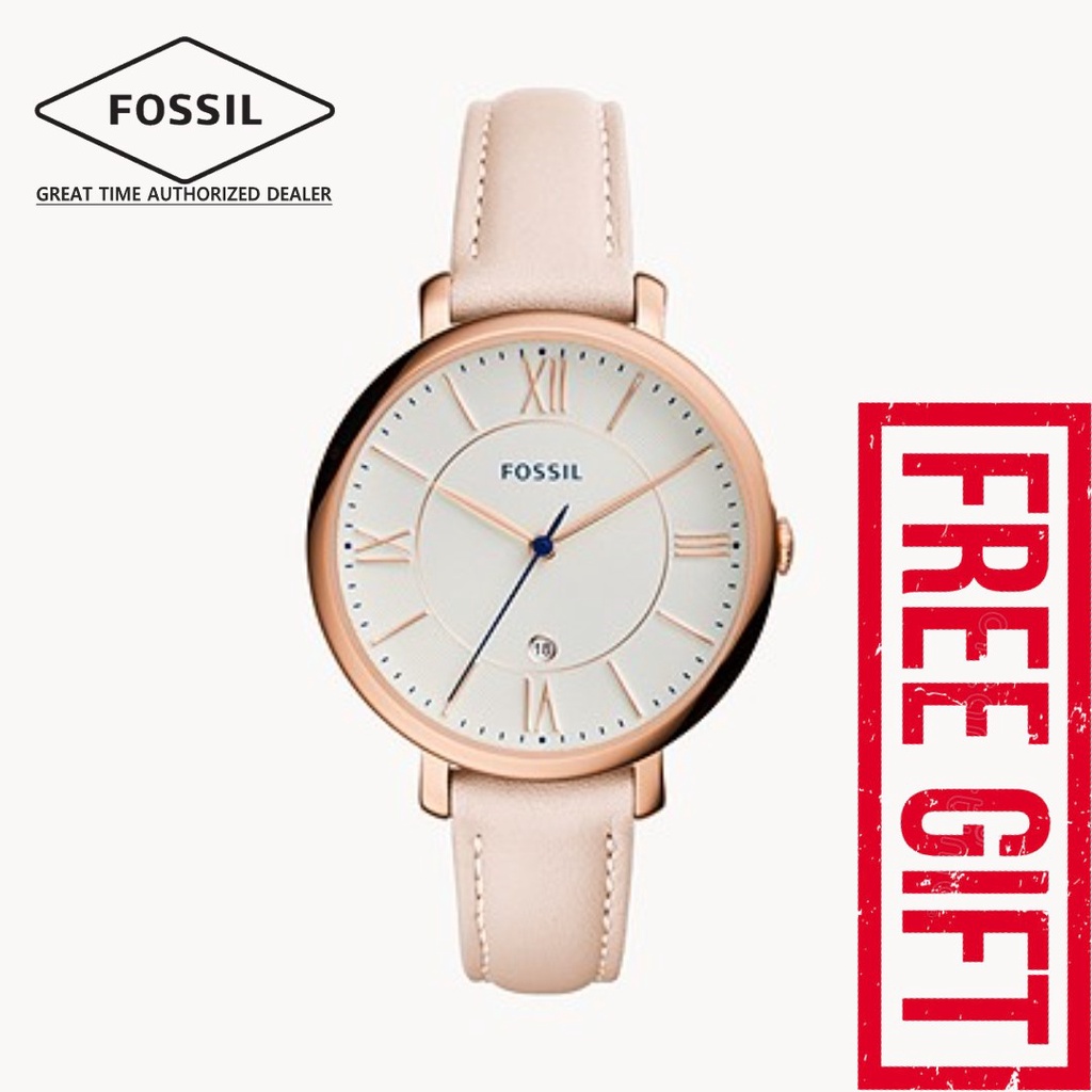 Fossil Watch ES3988 Jacqueline Blush Leather Ladies' Watch | Shopee ...