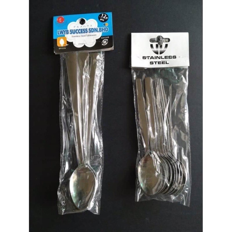 STAINLESS STEEL CUTLERY 12PCS SET TEASPOON SUDU TEH PANJANG | Shopee ...