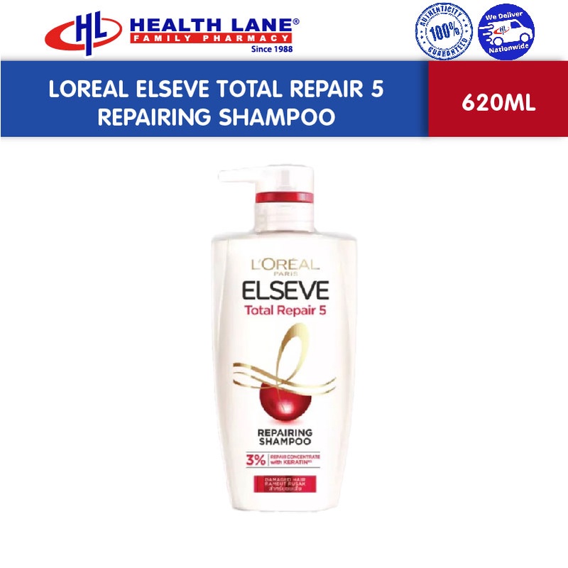 LOREAL ELSEVE TOTAL REPAIR 5 REPAIRING SHAMPOO 620ML | Shopee Malaysia