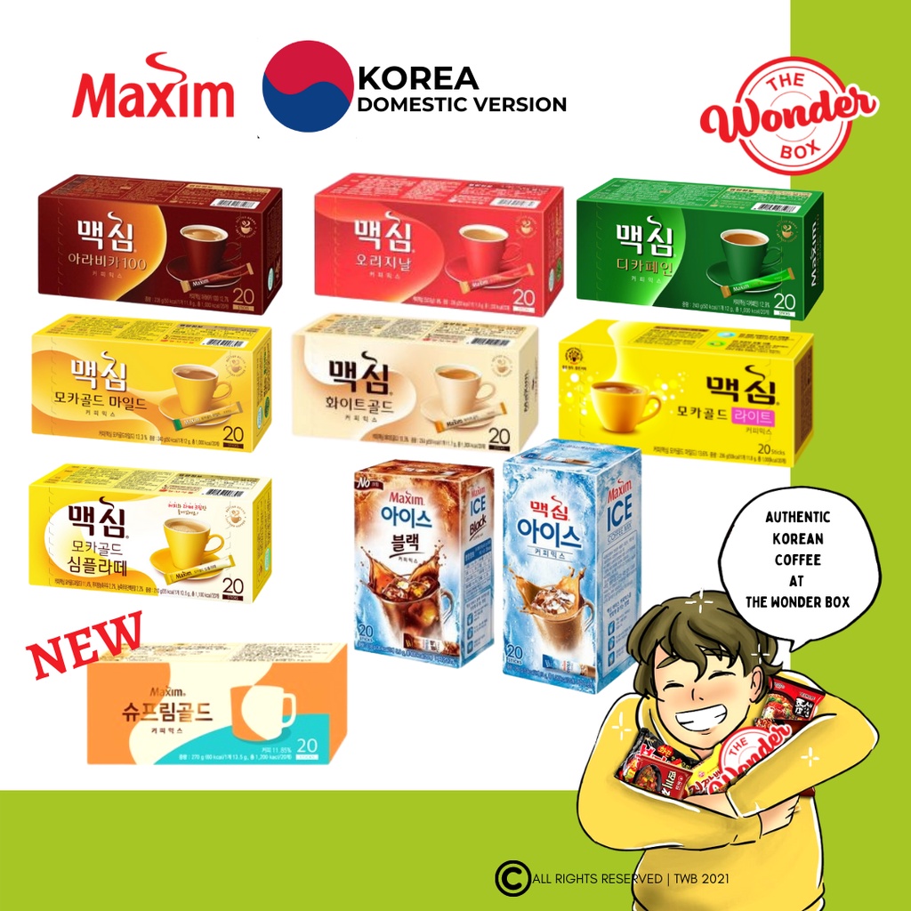 Maxim Coffee Mix Mocha Gold Simple Latte, White Gold, Original, Arabica ...