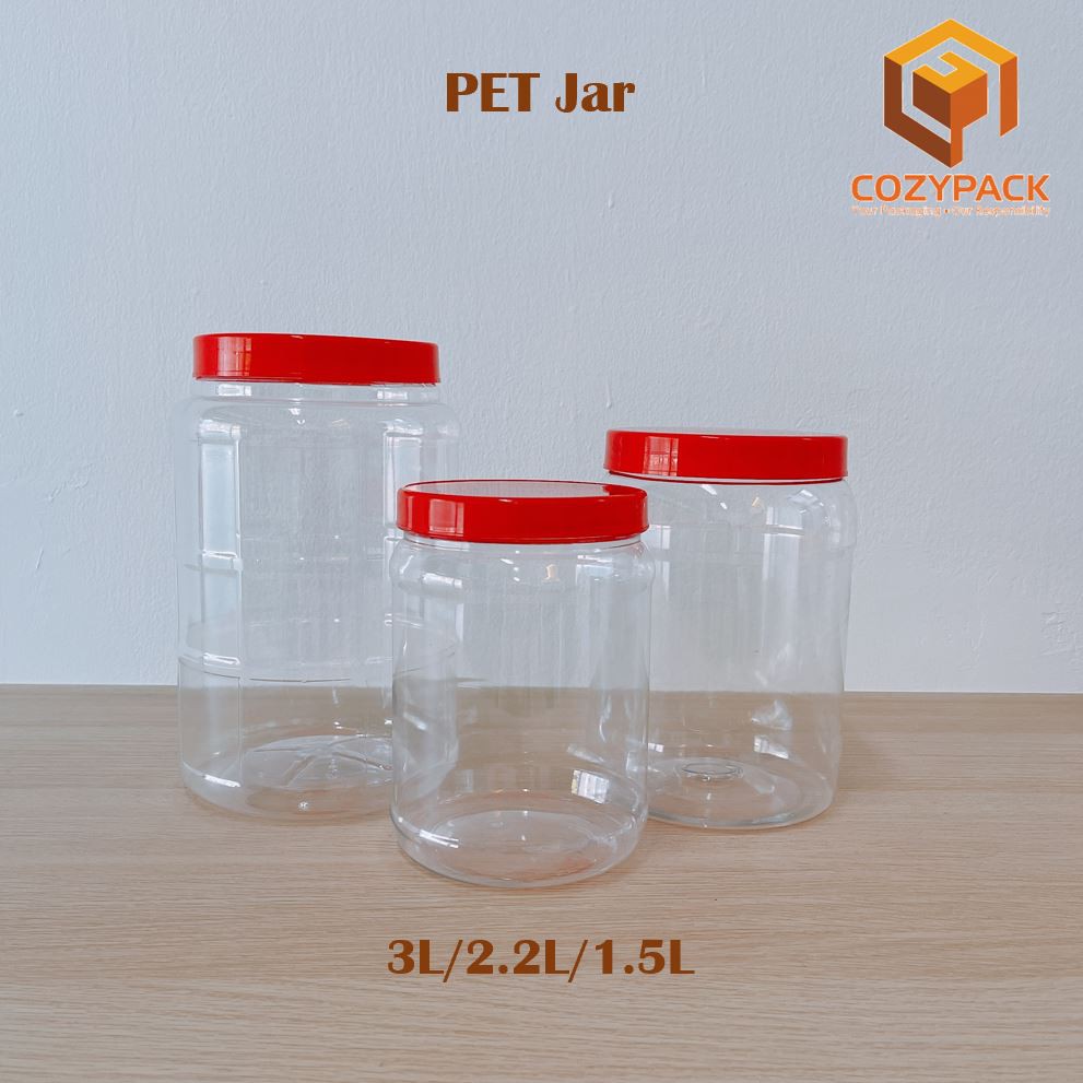 🔥Ready Stock🔥 Plastic Cookies Container/Balang Kuih Raya/ Balang Kosong 1.5L/2.2L/3L | Shopee ...