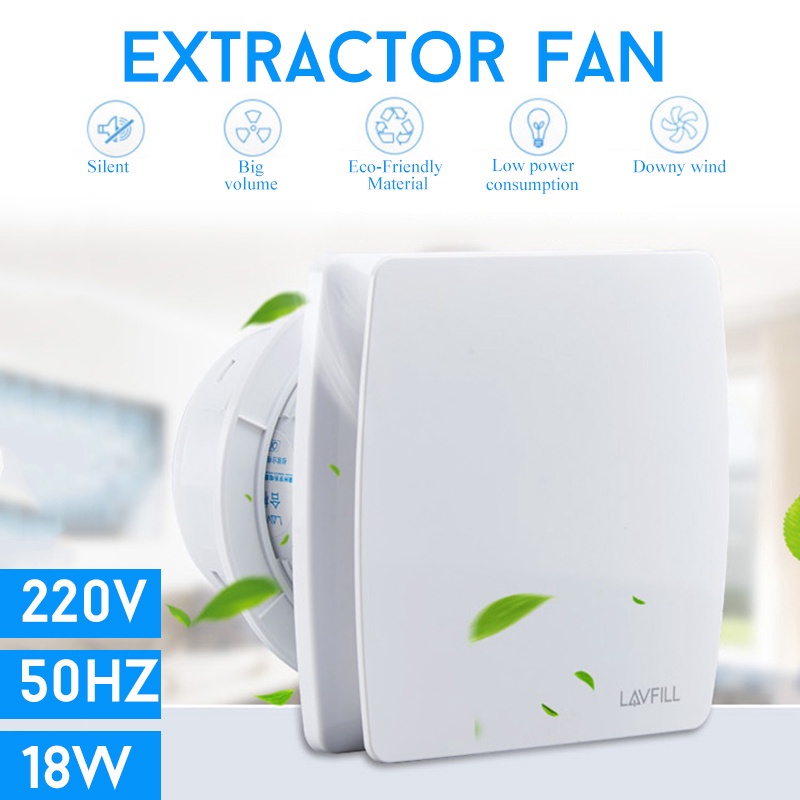 220V 6Inches Exhaust Fan Low Noise Ventilator Fan Bathroom 18W Kitchen ...