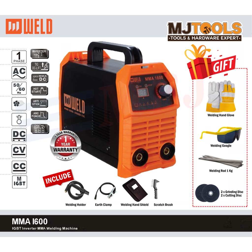 WELD MMA 1600 IGBT Inverter MMA Welding Machine | Shopee Malaysia