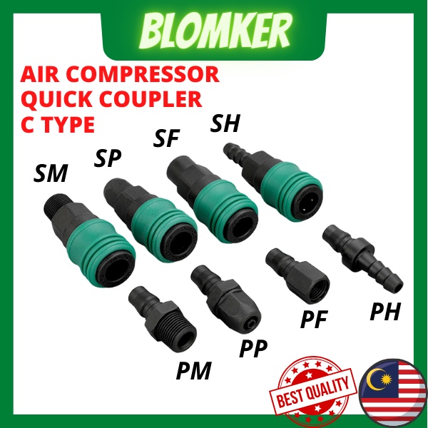 Air Compressor Hose Quick Coupler Plug Socket Connector C Type Quick ...