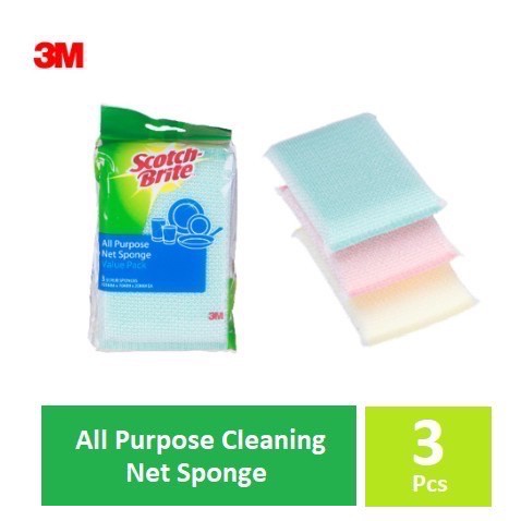 3M Scotch Brite All Purpose Cleaning Net Sponge (3pc / pack) | Shopee ...