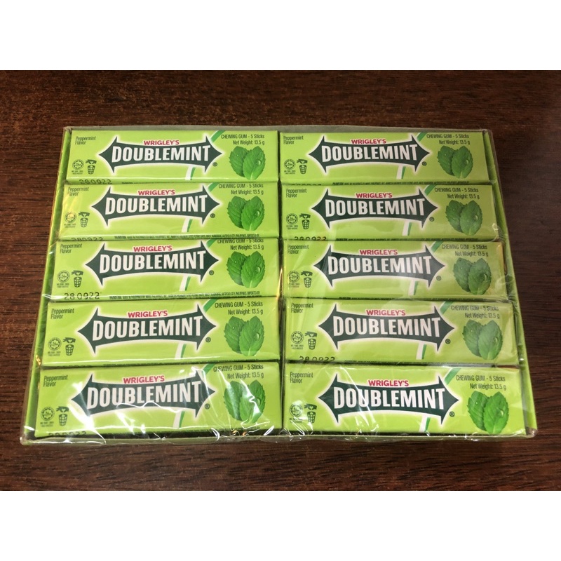 WRIGLEY'S DOUBLEMINT CHEWING GUM PEPPERMINT/SPEARMINT FLAVOR 20x5sticks ...