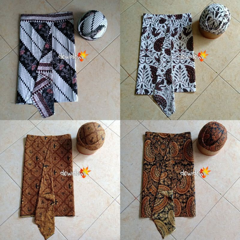 Sapit Urang + Blangkon (1set, Twin Motif) | Ready Blangkon Jogja/ Solo ...