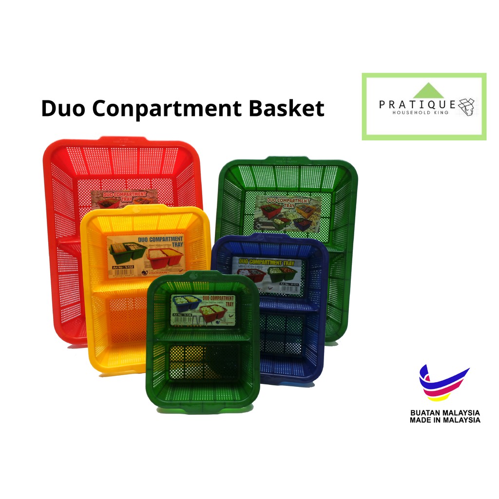 Multipurpose Basket/ Duo-Compartment Basket/ Plastic Basket/ Plastik ...