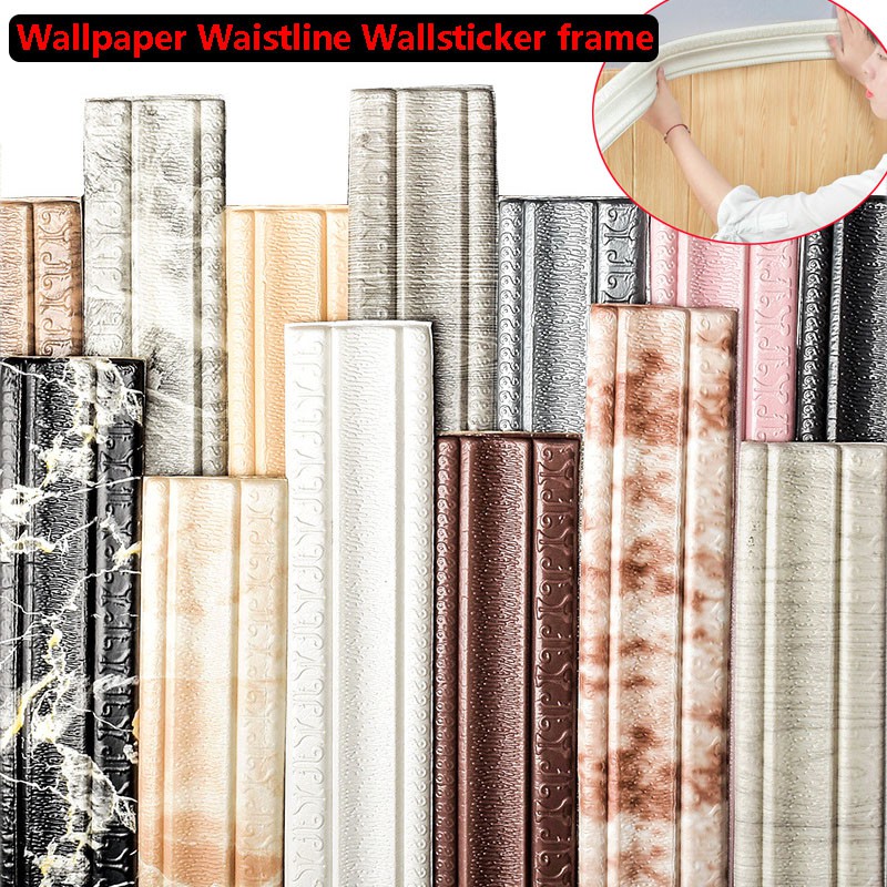 Wallsticker Border Waistline Skirting Line Wallpaper Frame Self