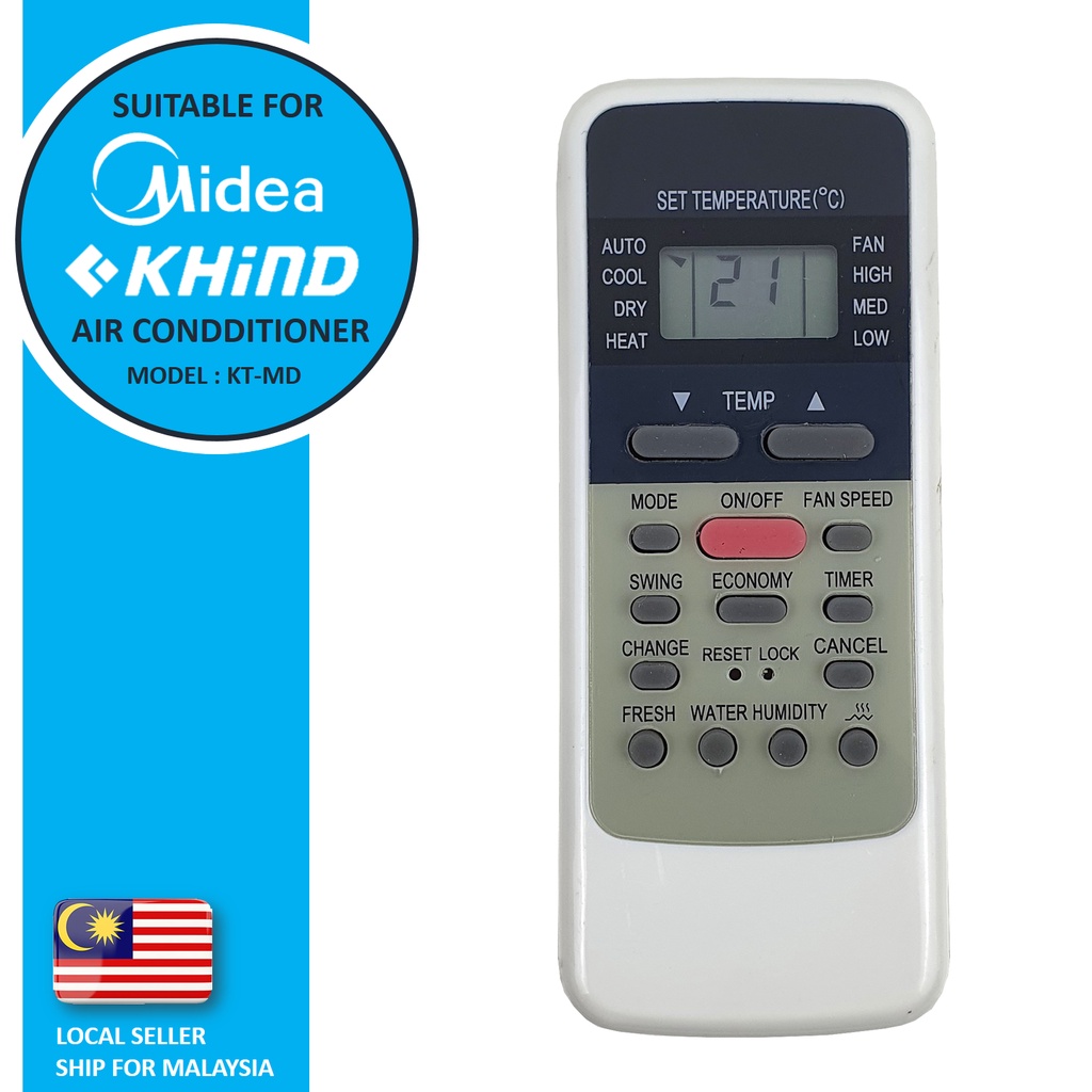 MIDEA KHIND AIR CONDITIONER REPLACEMENT REMOTE CONTROL (KT-MD) | Shopee Malaysia