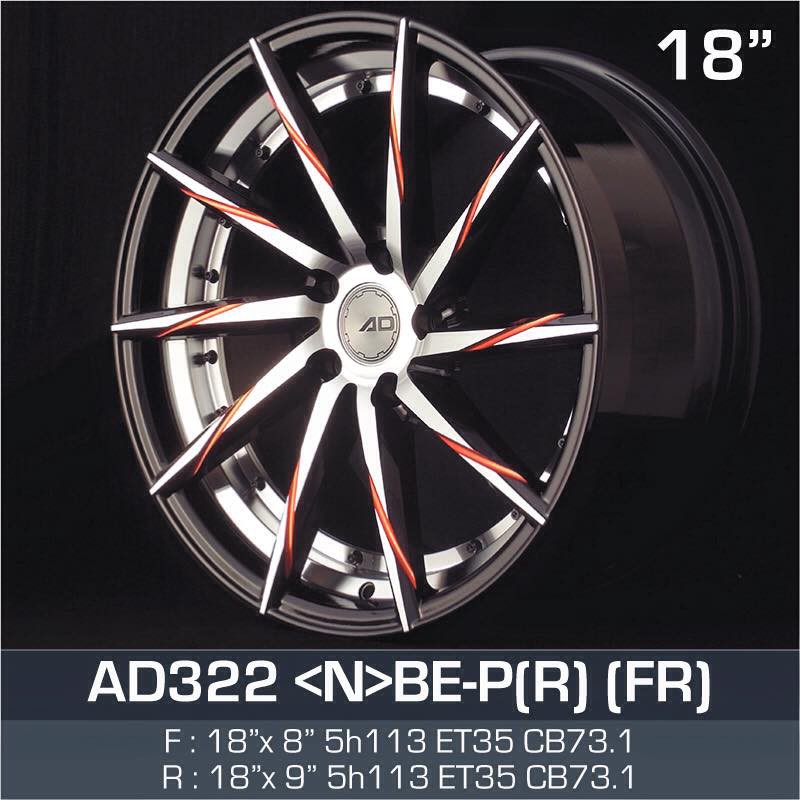 AD 18 inch 8JJ/9JJ 5X113 ET35 ORI CAR SPORT RIMS WHEELS AD322 | Shopee ...