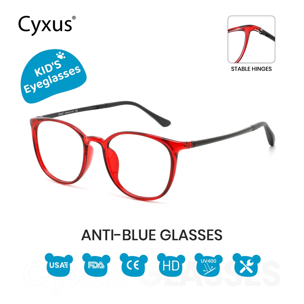 Cyxus Retro Kids Anti Blue Light Glasses for Protect Eyesight Block UV ...