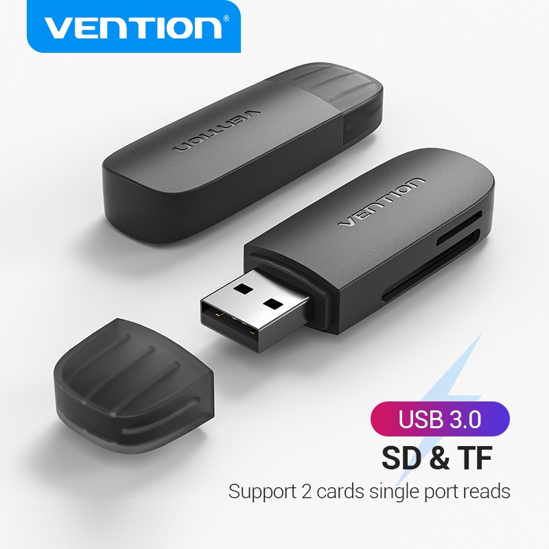 Vention SD Card Reader USB 3.0 Fast Transmission 2-in-1 512GB SD+TF ...