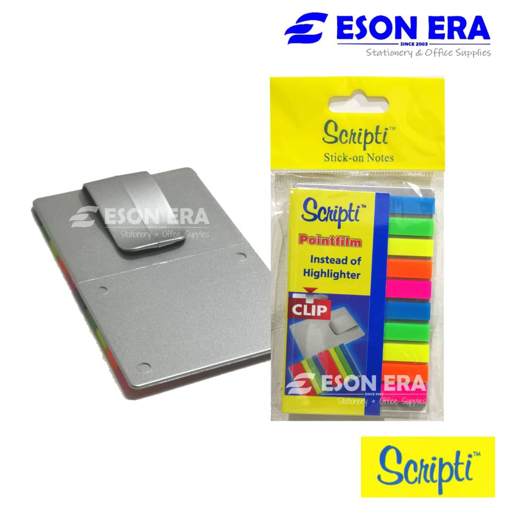 Scripti Stick-on Notes with Clip 46123 Stiker Tanda | Shopee Malaysia