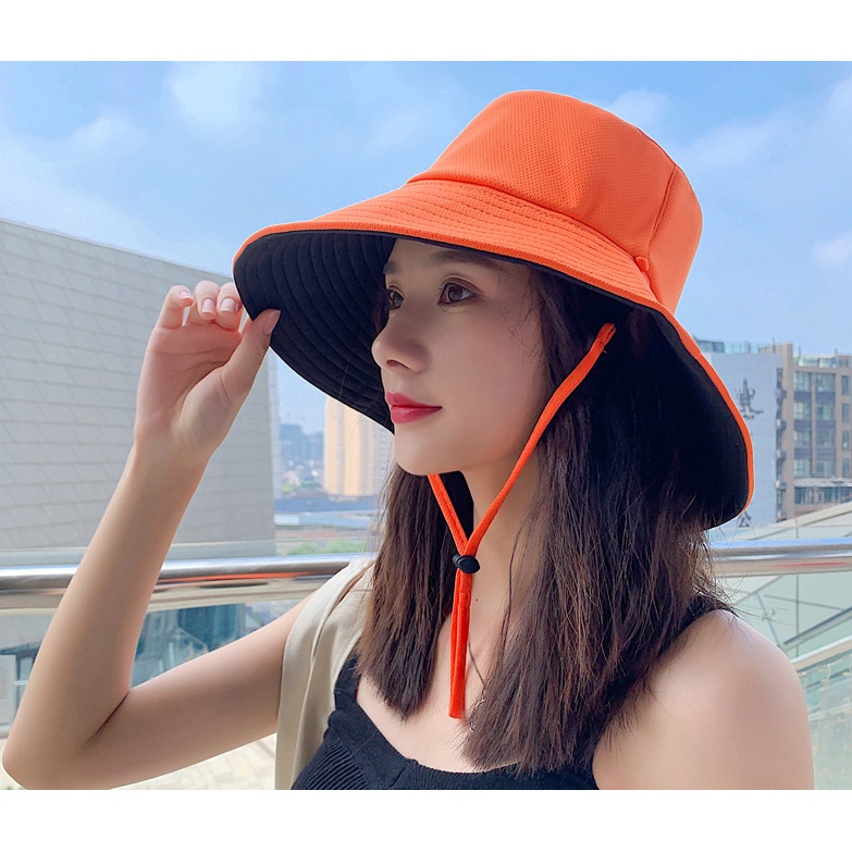 Reversible Double-sided Fishermen Hat Summer sun protection | Shopee ...