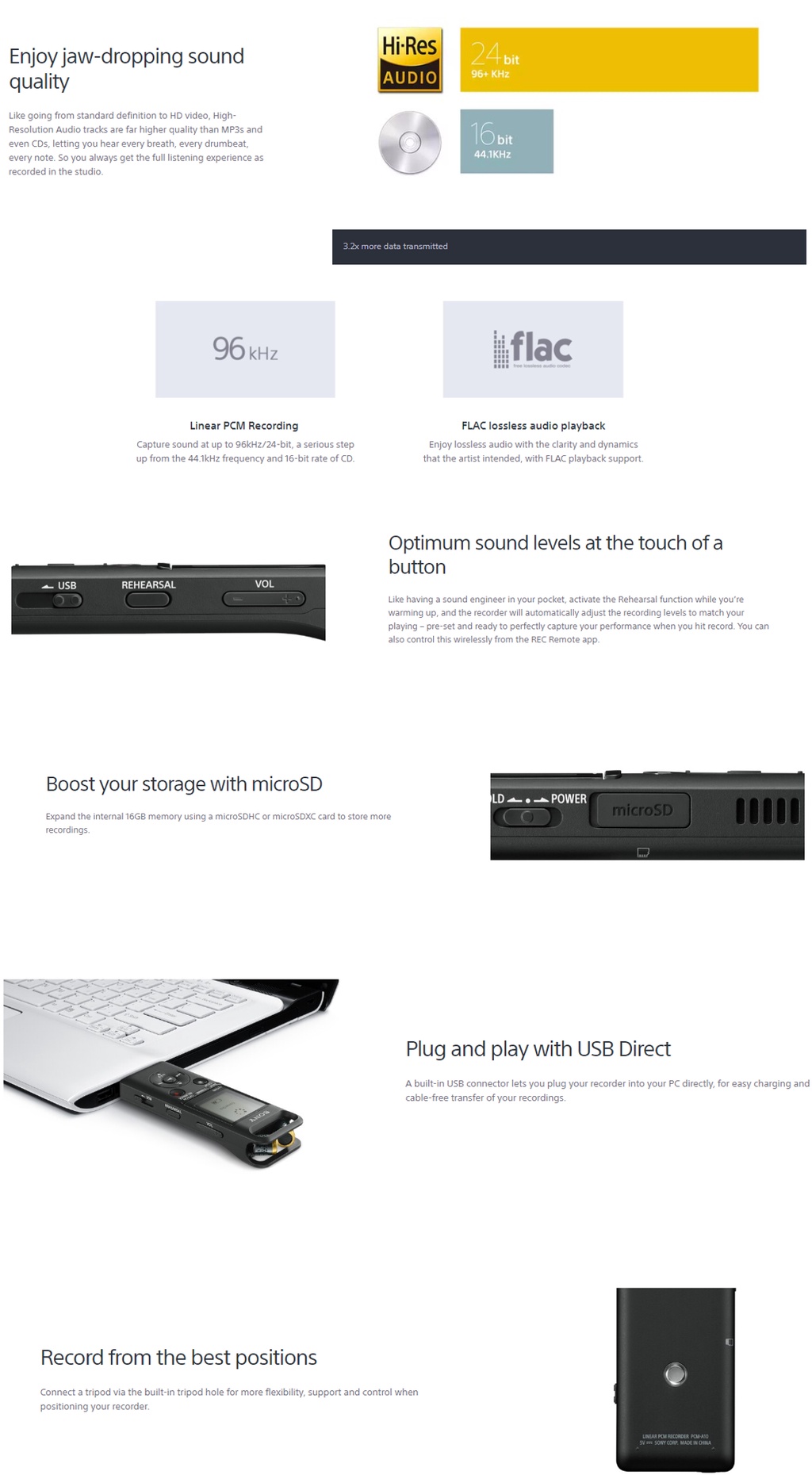 Sony PCM-A10 / A10 Linear PCM High Resolution Audio Recorder Voice ...