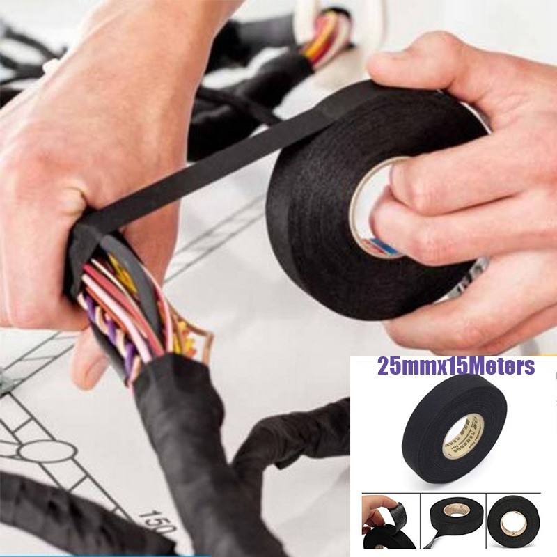 Automotif Wiring Tape Heat Isolation Adhesive Cloth Harness Tape ...