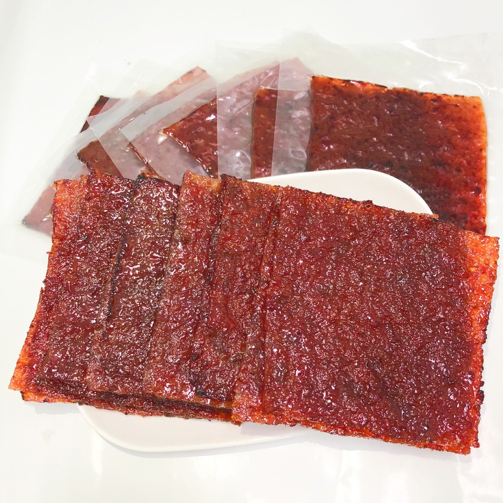 500g 1 pack 8-10pieces dried meat minced meat bakwa（Free bag)炭烧肉干 肉干 ...