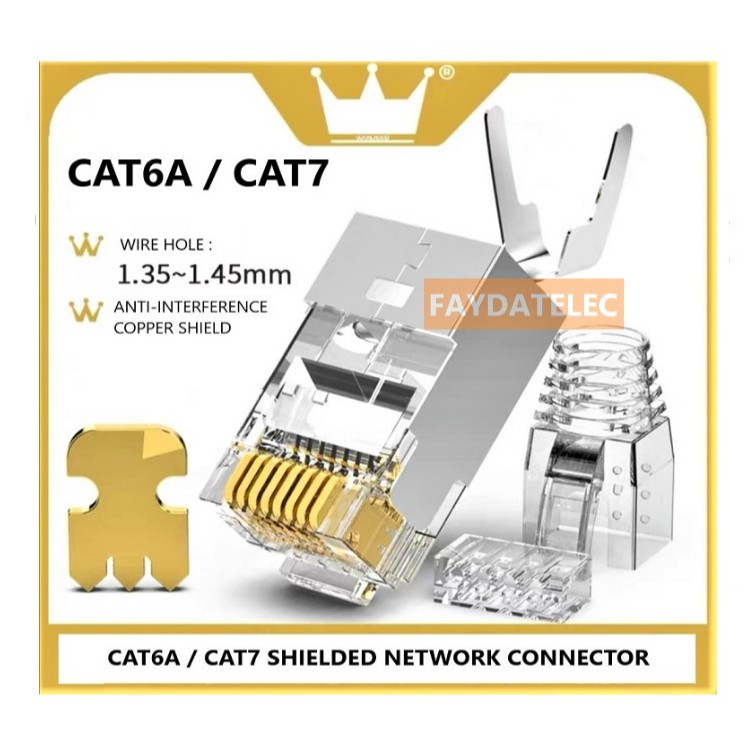 CAT6A / CAT7 8P8C RJ45 ETHERNET NETWORK CONNECTOR/LAN MODULE | Shopee ...