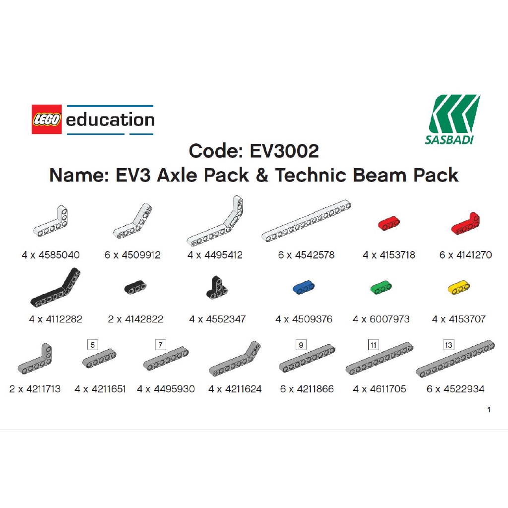 LEGO MINDSTORMS EV3 Axle Pack & Technic Beam Pack EV3002 | Shopee Malaysia