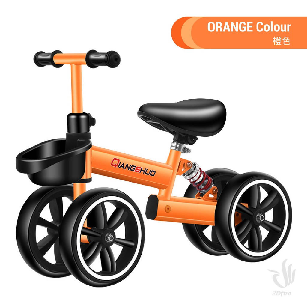 4 Wheels Adjustable Kid Lightweight Balance Bike Bicycle Toy Cycling ...