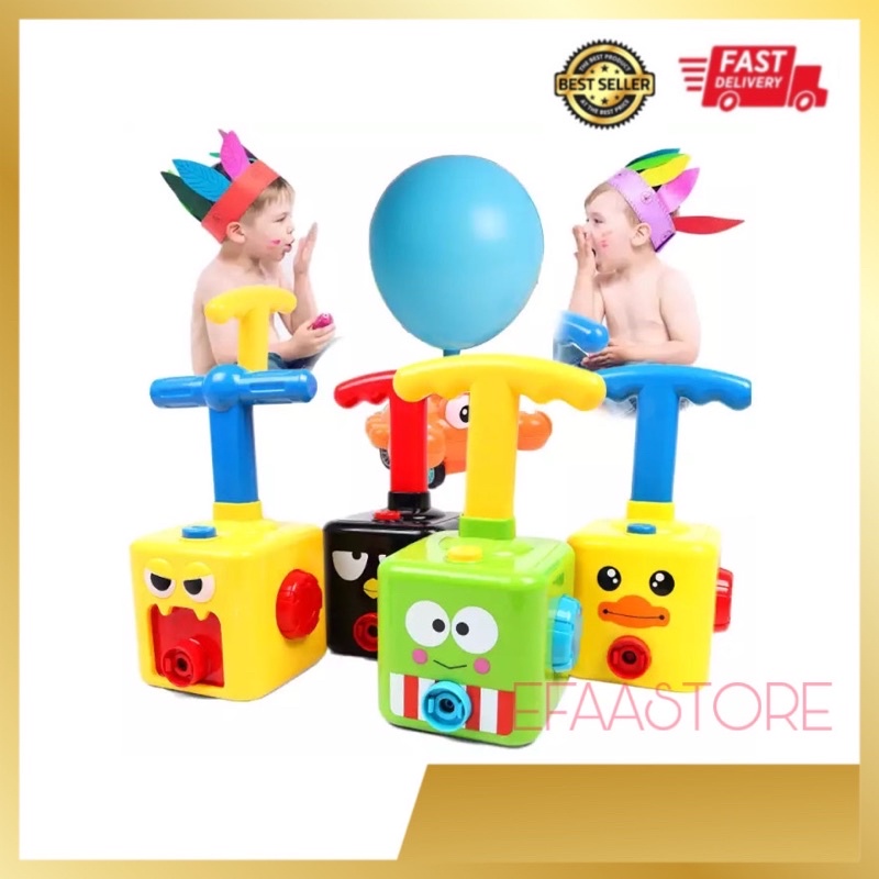 Balloon Launcher Toy Air Pressure Inertia Powered Car Rocket Astronaut ...