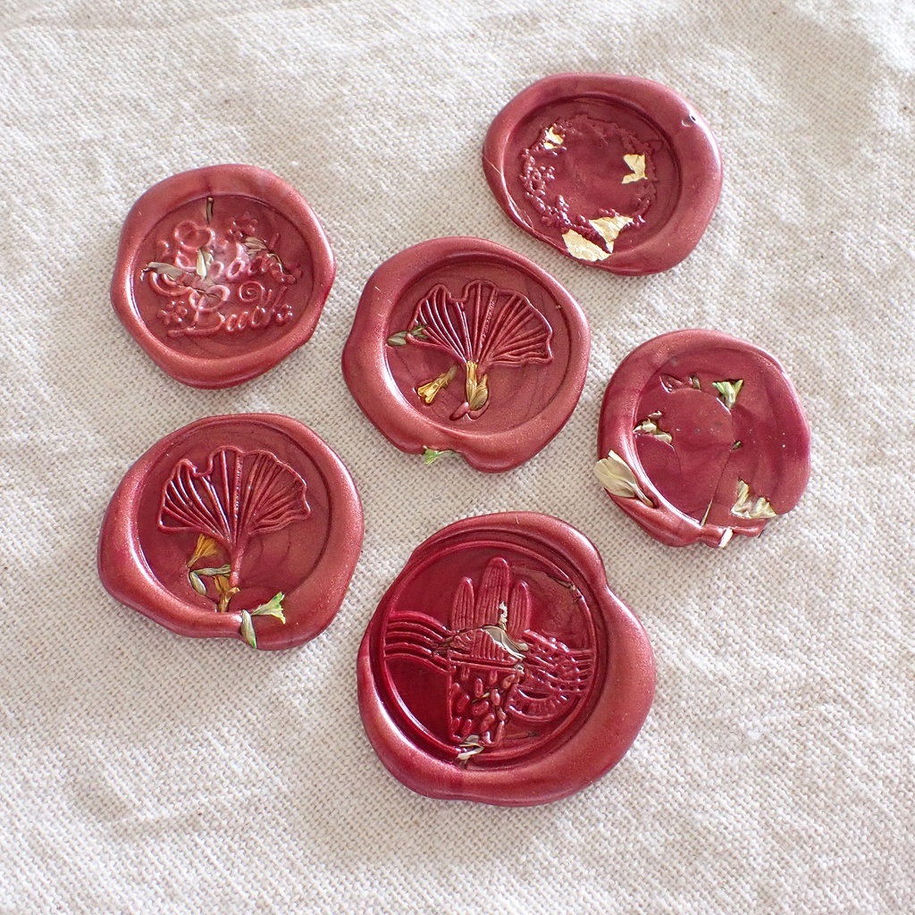 Ready to Use Seal Wax Coin Sticker, Shine Metallic Red Gold Foil Dry ...