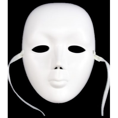 MSIA Ready Stock/ Full Face White Mask Party Costume Prop Toys Novel ...