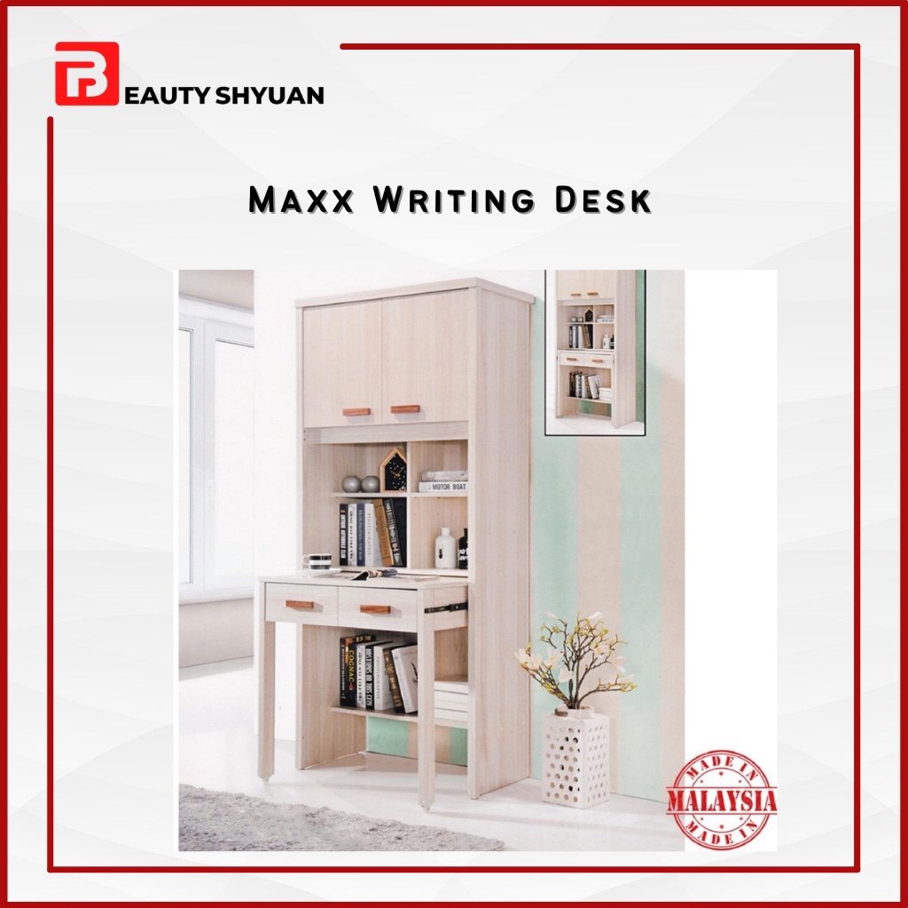 MAXX Kids Study Table With Bookshelf Kids Study Desk Meja Belajar Kanak ...