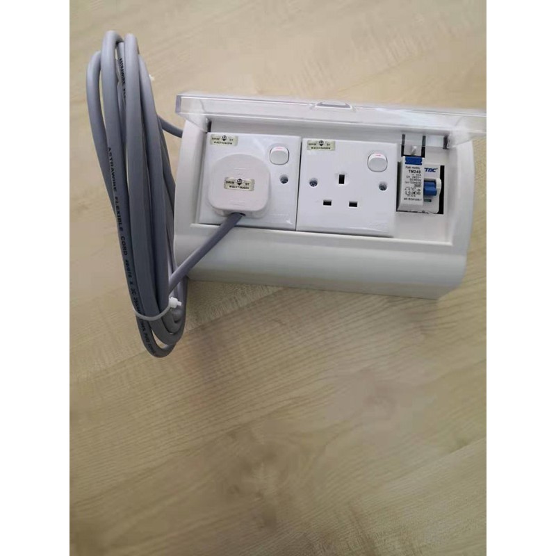 Safety ELCB Socket 2Way c/w 5Meter & MK Plug Top 13A | Shopee Malaysia