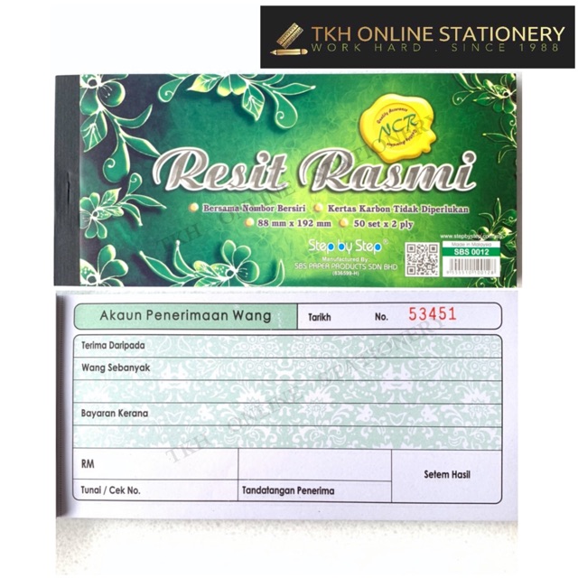 NCR Resit Rasmi (Malay) 50set x 2 ply / 88mm x 192mm | Shopee Malaysia