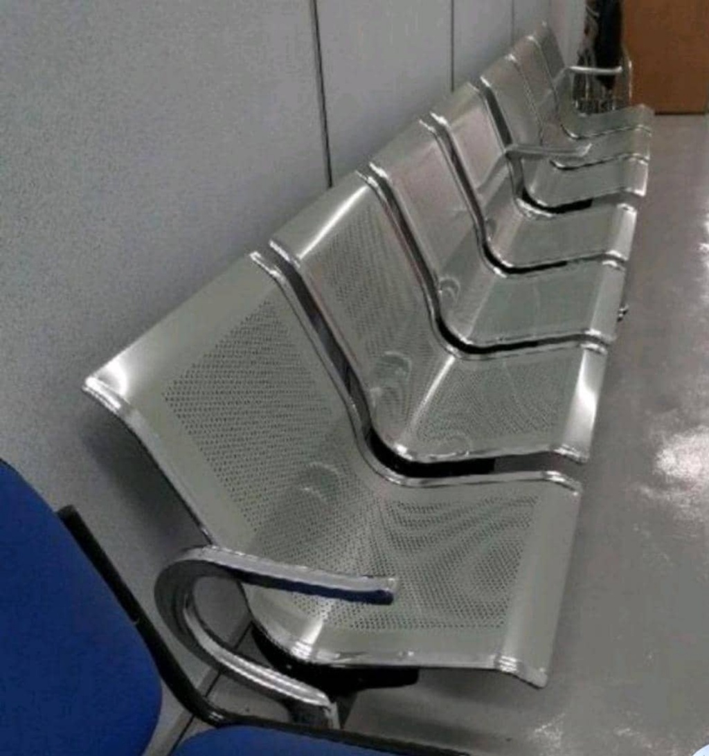 Steel Metal Link Chair 3 4 5 Seater Kerusi Public Waiting Room Pejabat ...