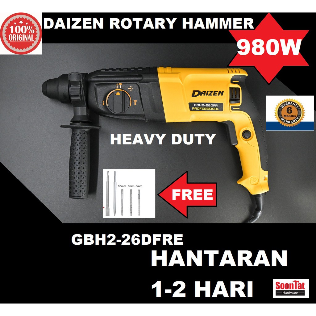 (HOT DEAL)DAIZEN 980W ROTARY HAMMER DRILL(READY STOCK) | Shopee Malaysia