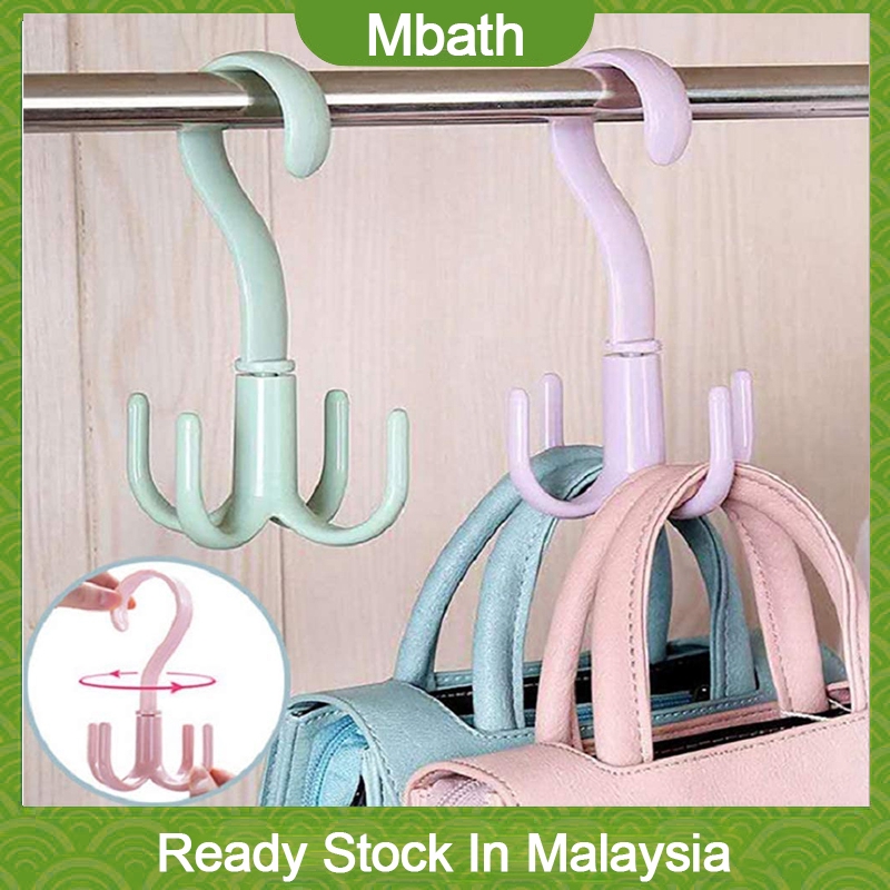 Closet Hanging Organizer Storage Purse Rack Handbag 360 Degree Rotating ...