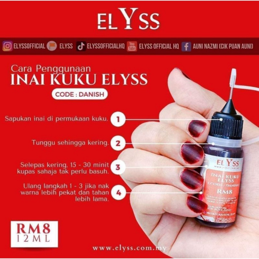 Inai Kuku Elyss 12ML | Inai Kuku cantik | Viral & Hot Picks | Inai Kuku ...