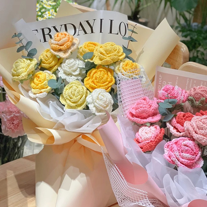 Hand Woven Flowers Handicraft Tulip DIY Finished Flowers Decor ...