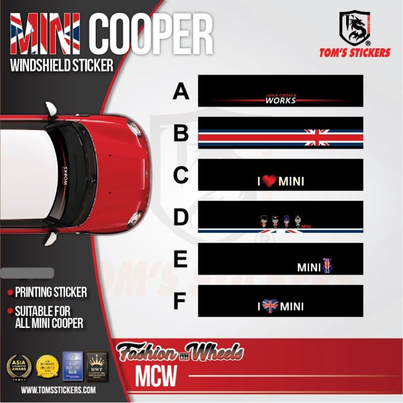 🔥🔥Mini Cooper Windshield Sticker 🔥🔥 | Shopee Malaysia