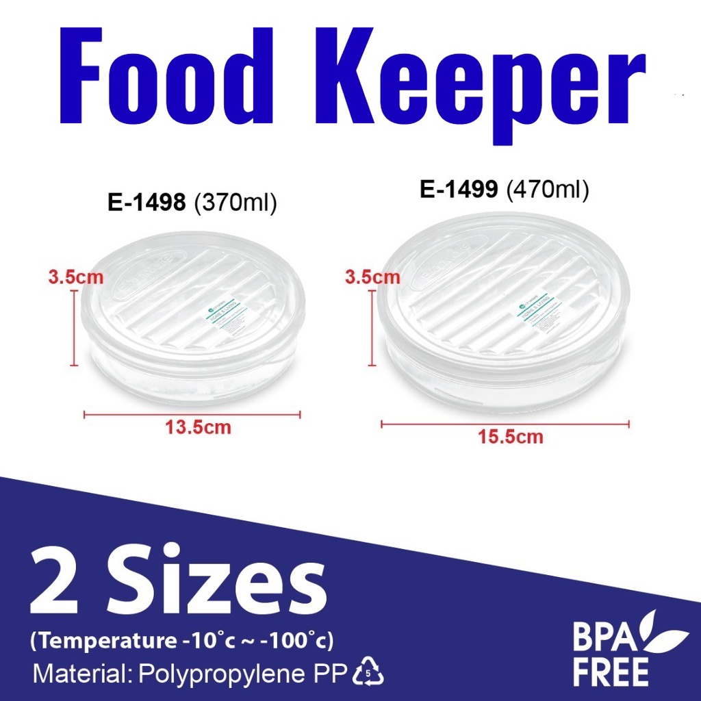 Elianware Round Transparent Food Container BPA FREE / Food Keeper ...