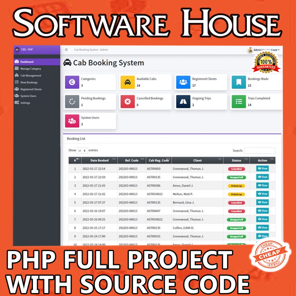 Cab Booking System Full PHP Project with Source Code | Shopee Malaysia