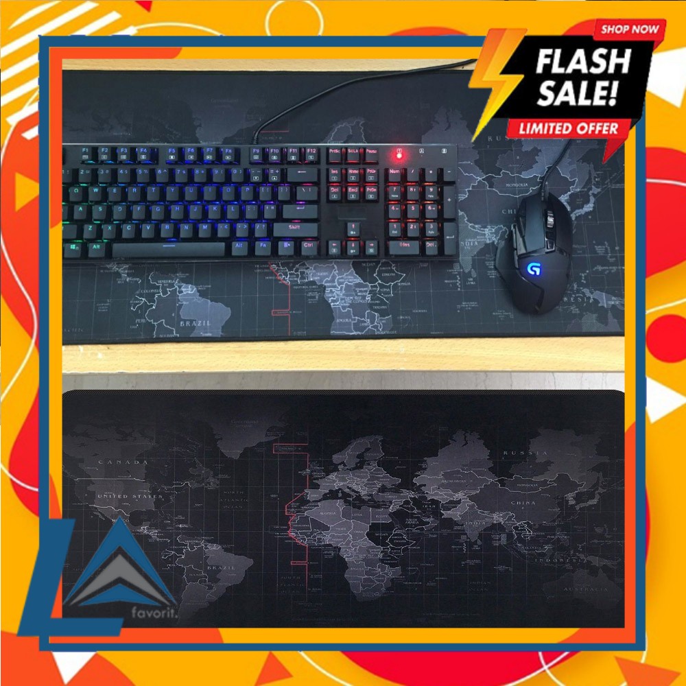 (LA Favorite). [Import] Gaming MOUSE PAD Game XL Desk Mat World Map ...