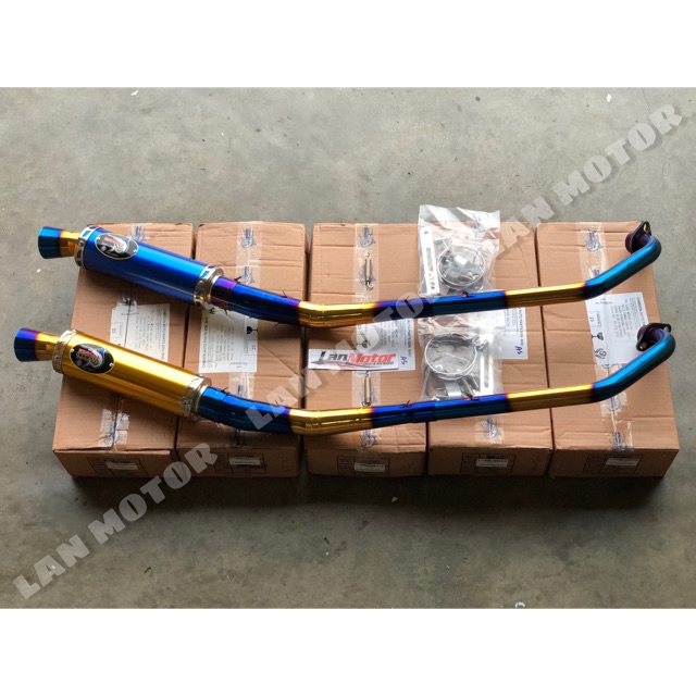 Y15ZR / LC135 / RS150 ESPADA RACING EXHAUST PIPE TITANIUM BLUE GOLD | Shopee Malaysia