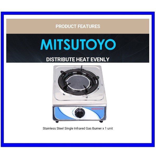 FREE with Burner Ring Mitsutoyo Stainless Steel Single Infrared Gas ...