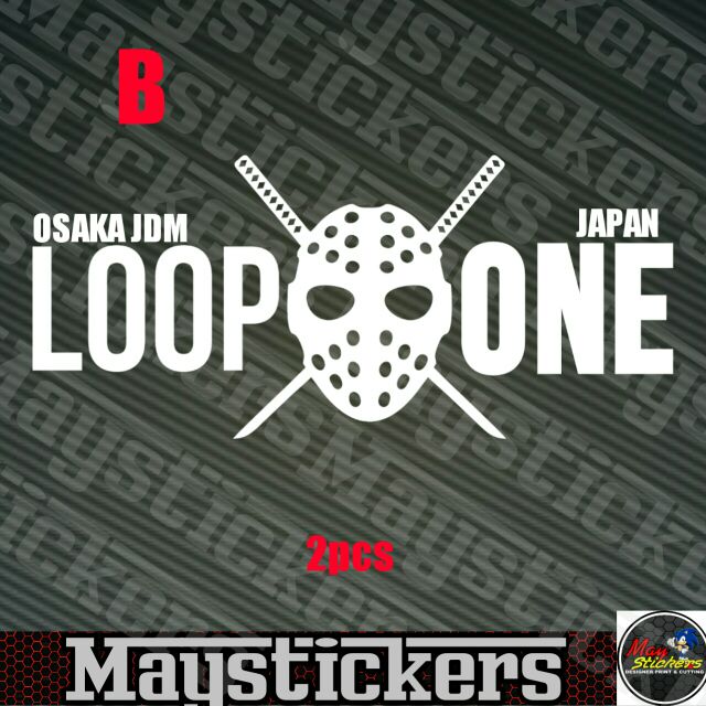Car stickers B (LOOP ONE JDM KANJO) suitable body,boonet,bumper,mirror ...