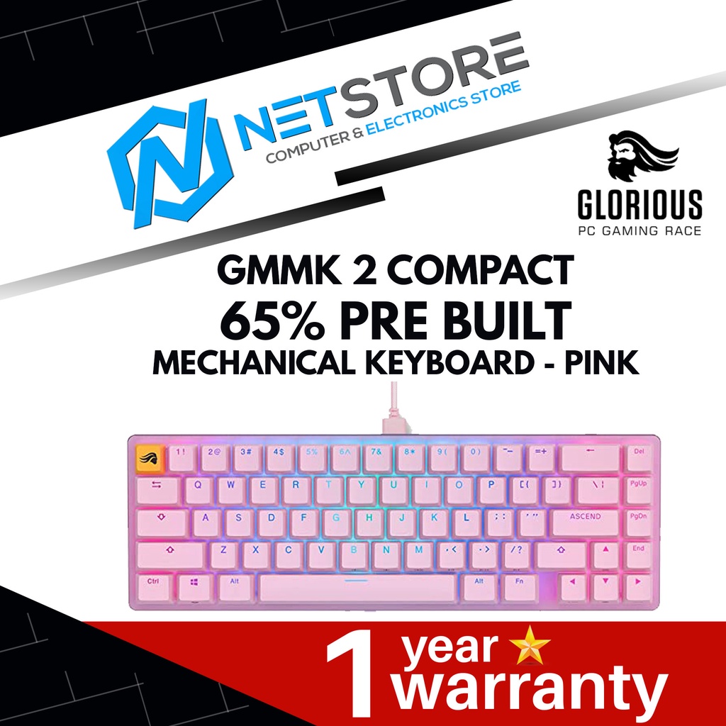 GLORIOUS GMMK 2 COMPACT 65% PRE BUILT MECHANICAL KEYBOARD - PINK - GLO ...