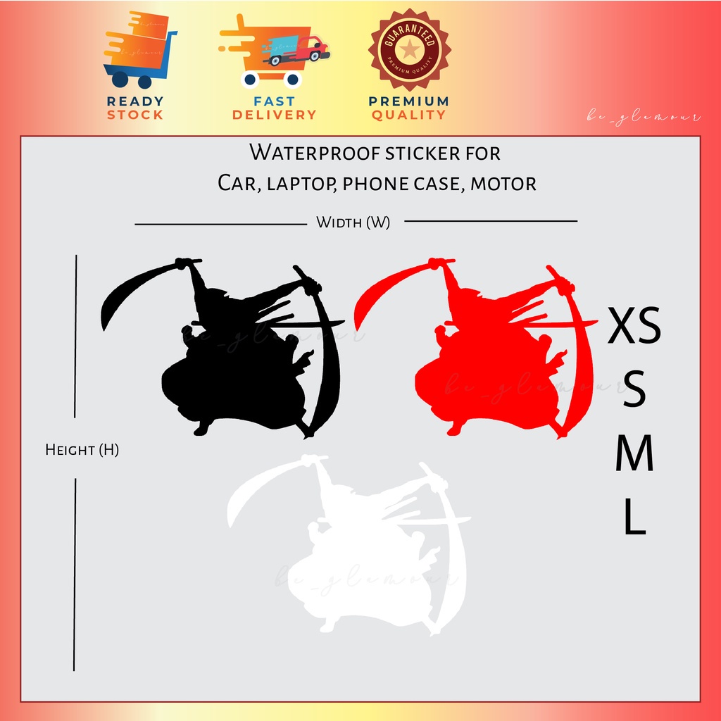 One Piece Zoro Shadow Car Sticker Reflective Stiker roronoa santoryu ...