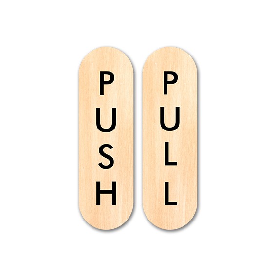 Pull push stickers - glass door stickers - door push pull markers ...