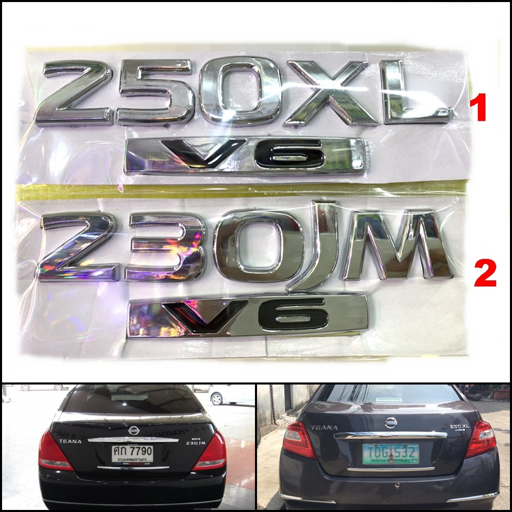 nissan teana 250xl 230jm v6 sticker car Sedan Tana Emblem Rear Tail Silver chrome Letter Number ...