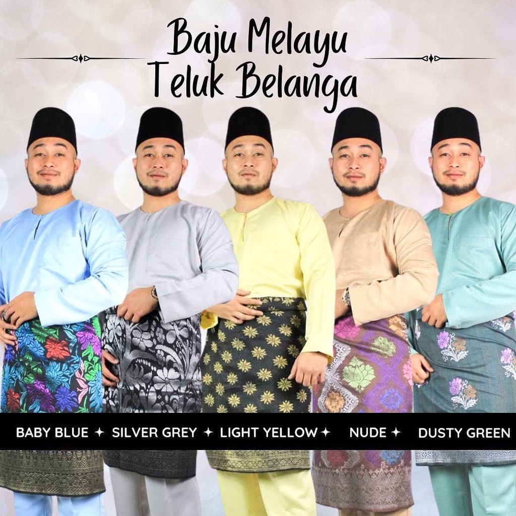 ZALISA BAJU MELAYU DEWASA TELUK BELANGA/BAJU JOHOR BERPESAK (BABY BLUE ...