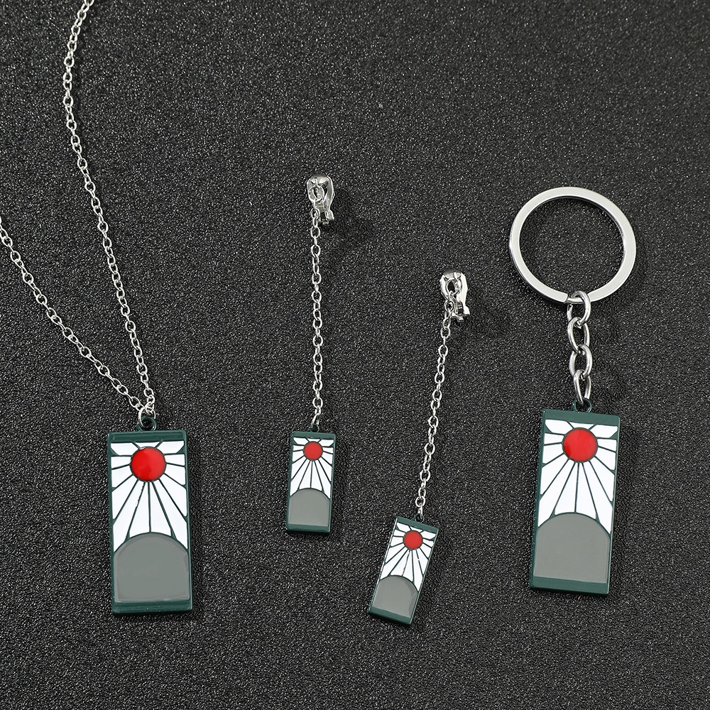 Anime Demon Slayer Necklace Tanjiro Jewelry Logo Earrings Same Girl ...