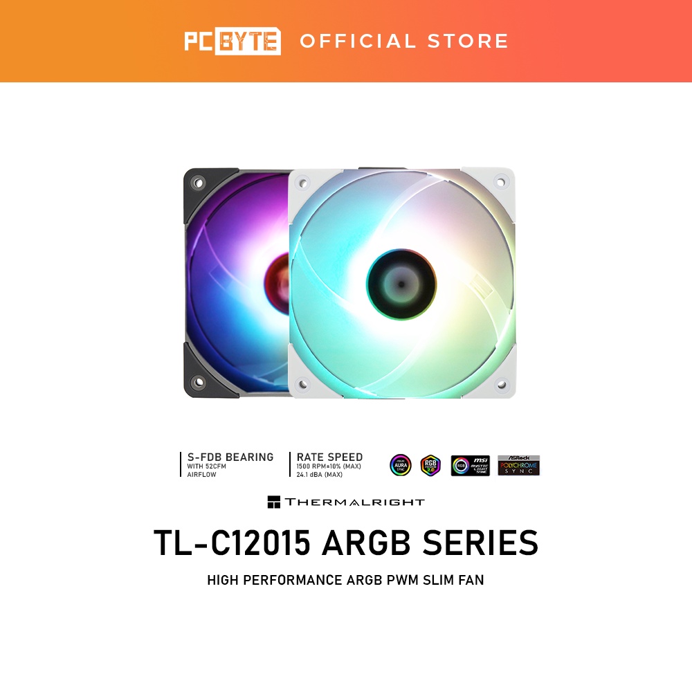 Thermalright TL-C12015 ARGB Series 120mm Low Profile Chassis Fan (TL ...